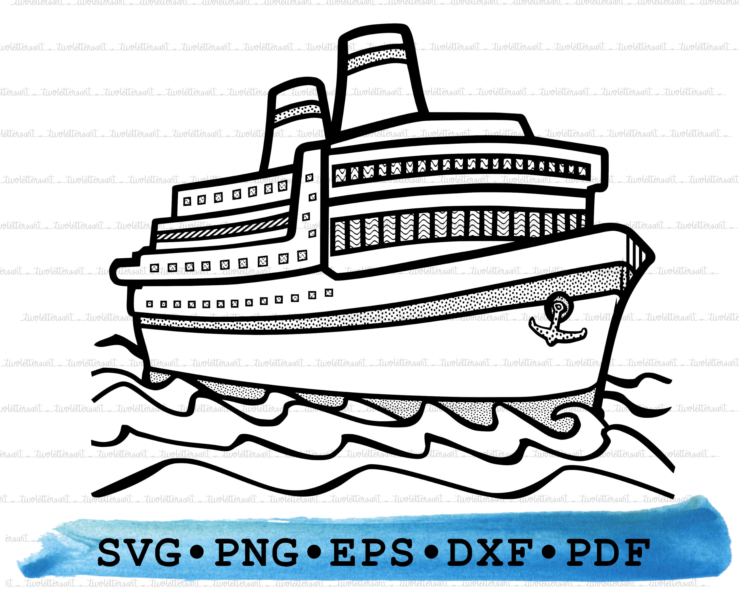 Cruise Ship Svg, Ship Silhouette, Boat, Family Cruise, Cricut ...