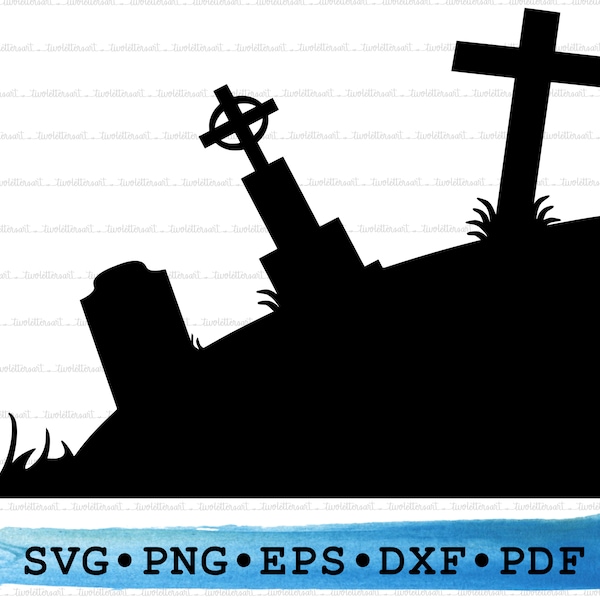 Spooky Cemetary Svg - Etsy