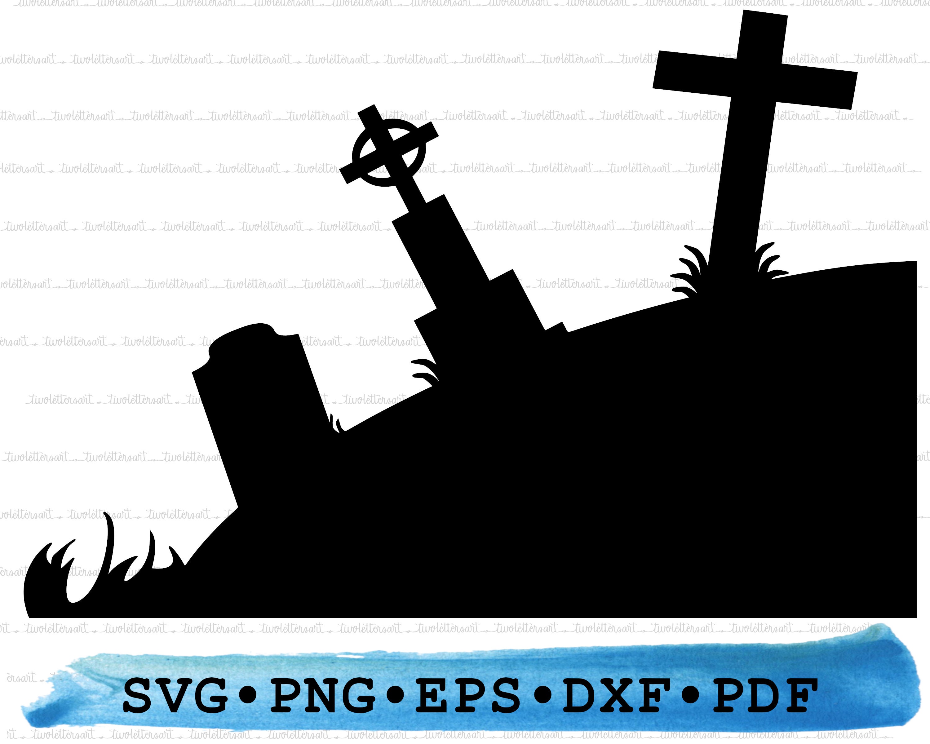 Graveyard Silhouette Graveyard Svg Graveyard Png Graveyard - Etsy