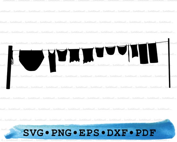 Clothesline Svg Washing Line Laundry Hanging Clothes | Etsy
