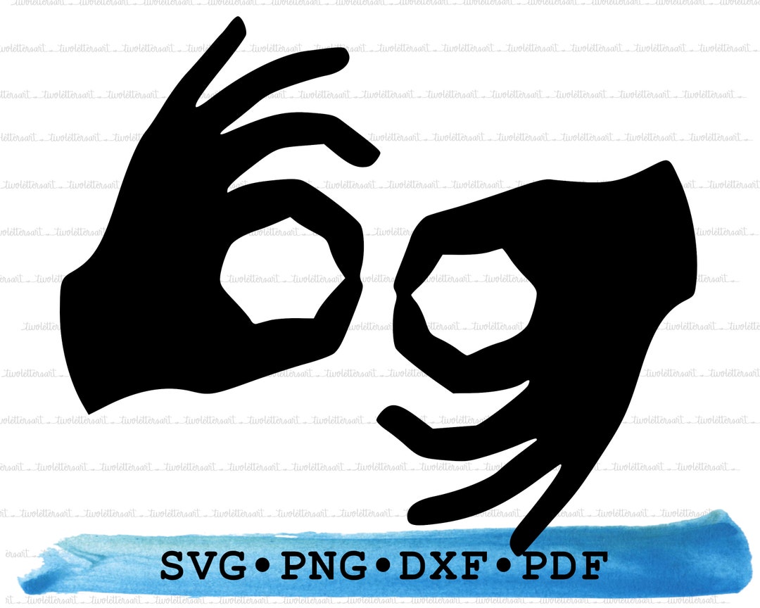 Hand Sign Language Svg, ASL Silhouette, Cricut Transparent Outline ...