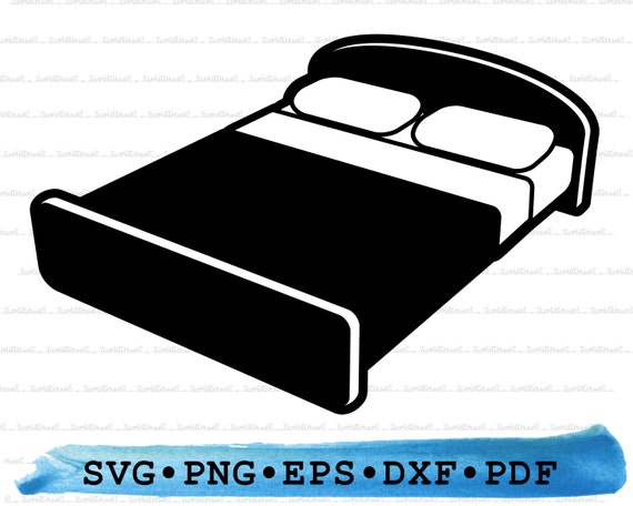 Bed Svg Bedroom Double King Queen Sleep Hotel Silhouette - Etsy