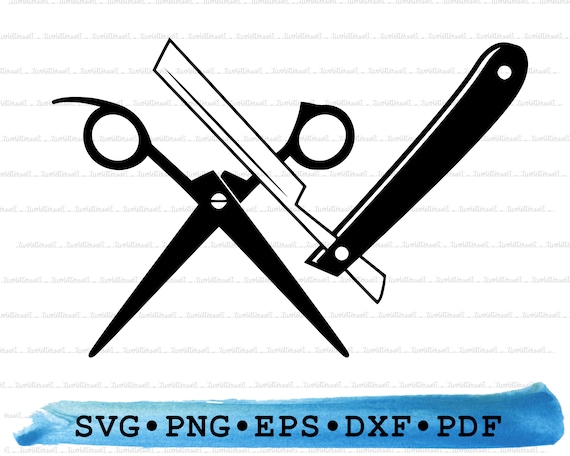Scissors Razor Svg Barber Hairdresser Haircut Silhouette - Etsy