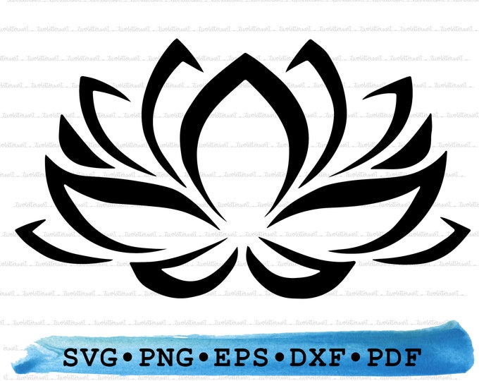 Lotus Flower Silhouette Svg, Dxf, Eps, Pdf, Cut File - Digital Download ...