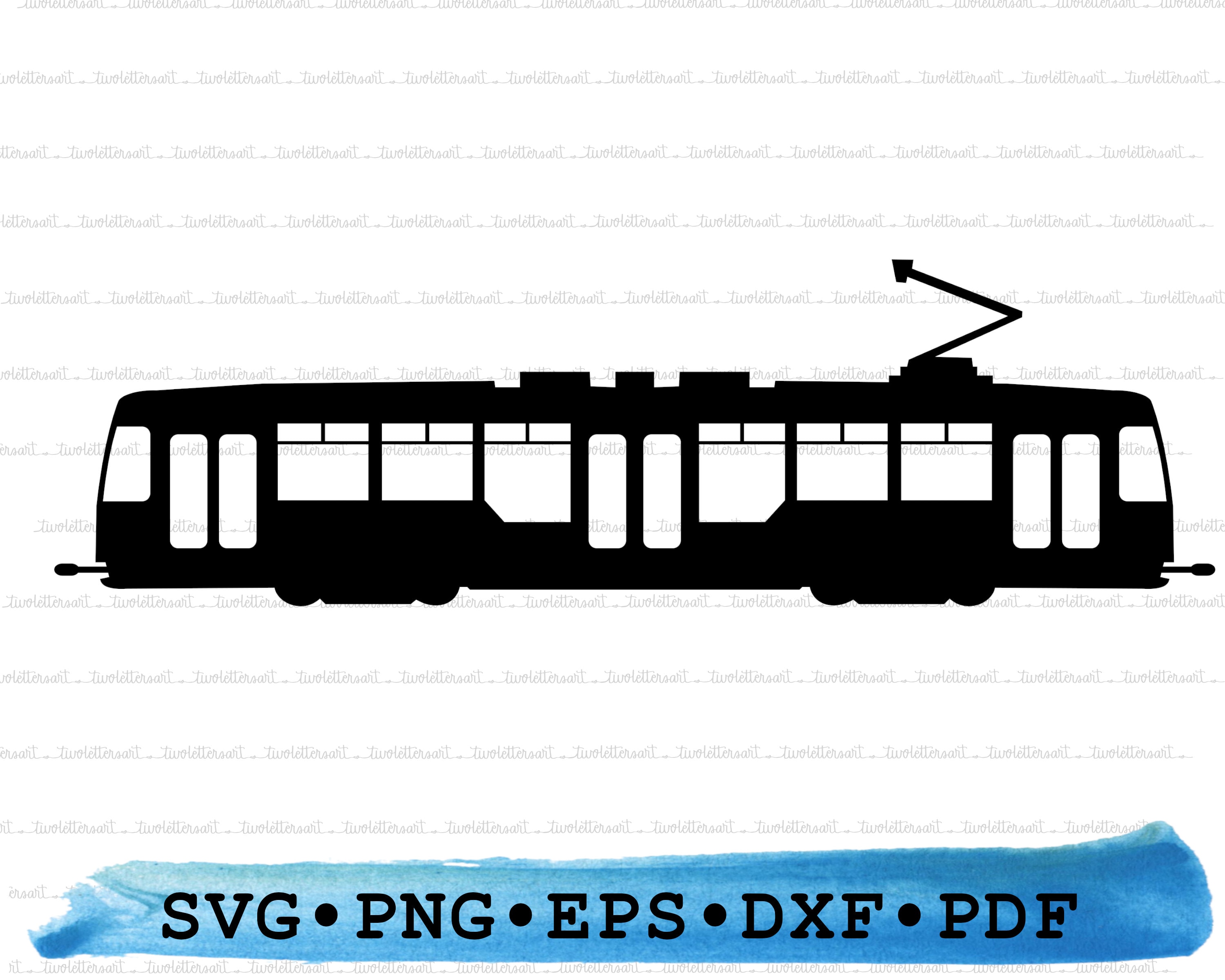 Tram Svg Tram Silhouette Tram Cricut Train Bus Public - Etsy