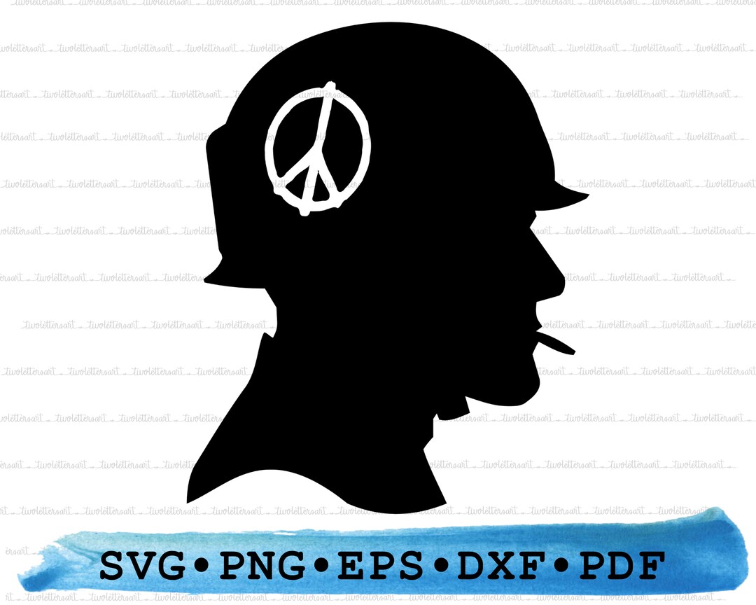 Peace Soldier Silhouette SVG PNG DXF Pdf Eps – Military Clipart for ...