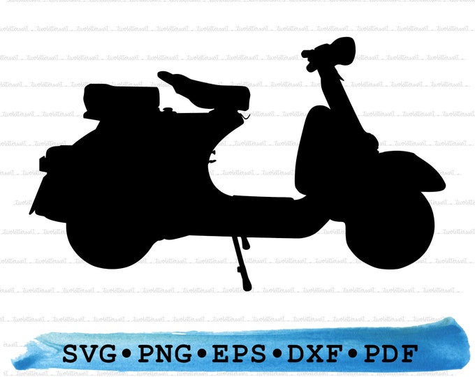 Scooter/vespa/moped SVG and DXF Cut Files - for Cricut, Silhouette, Die ...