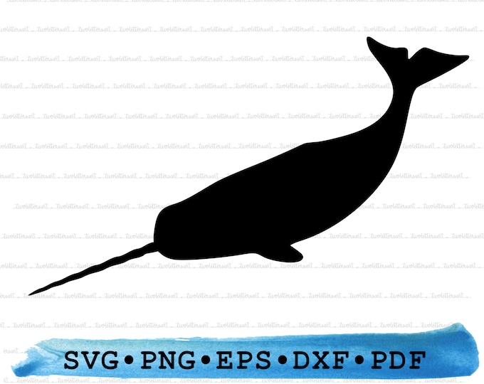 Narwhal Outline SVG Files - Vector Images Clipart -narwhale SVG File ...