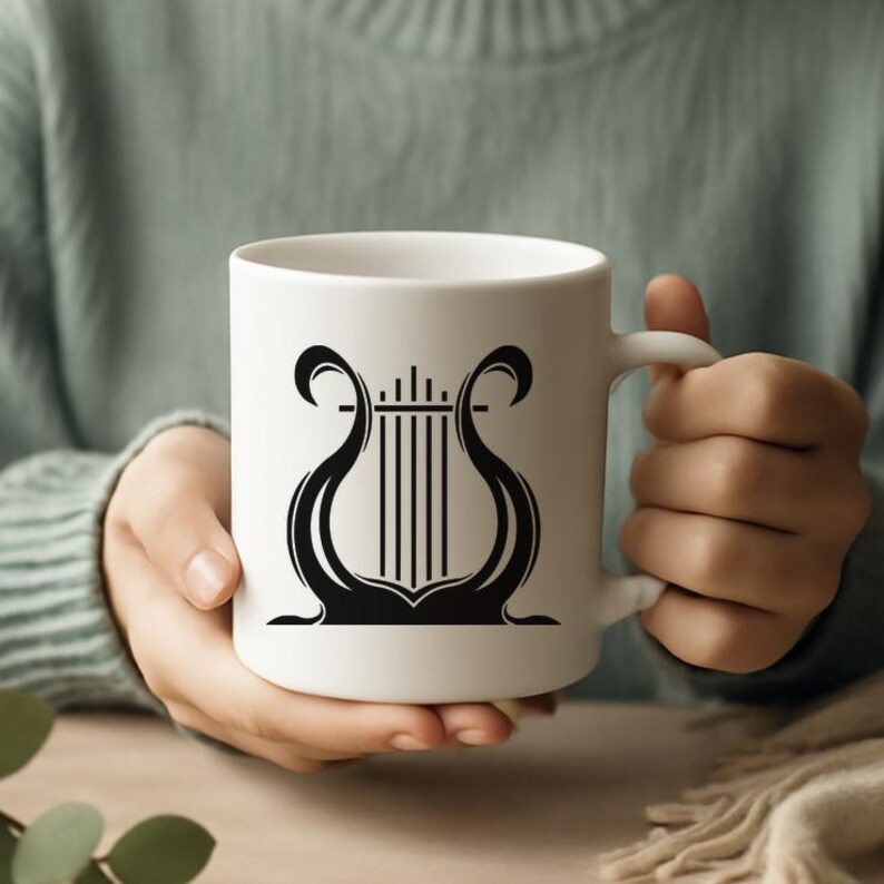 Lyre Svg, Harp Silhouette, Musical String Instrument Music Cricut ...