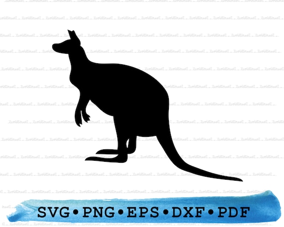 DXF Digital File PNG Kangaroo SVG Papercraft Clip Art & Image Files ...