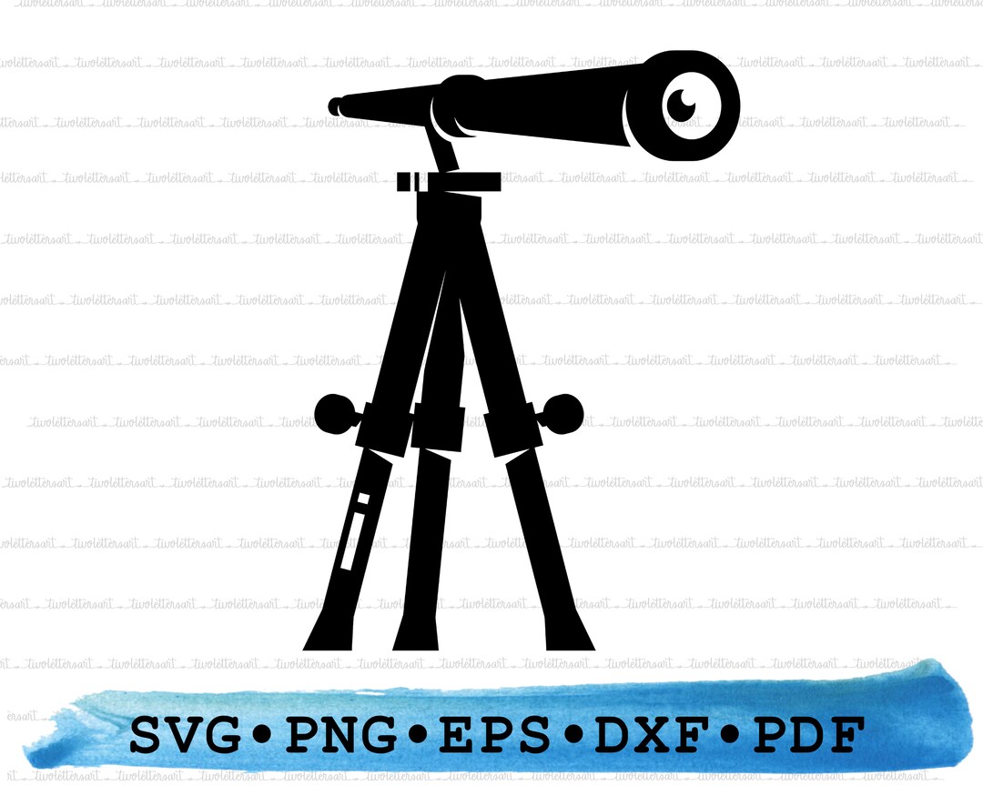 Telescope Silhouette SVG PNG DXF Pdf Eps – Astronomy Icon for Cricut ...