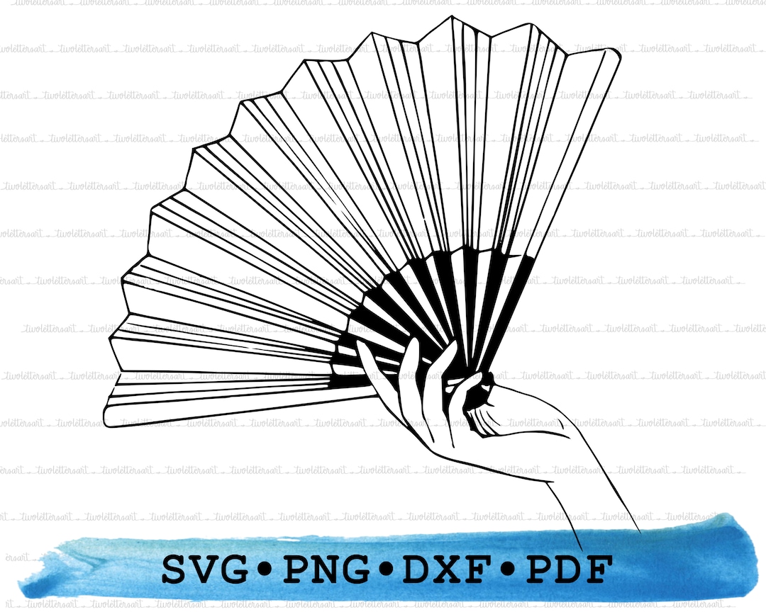 Hand Holding Paper Fan Silhouette SVG PNG DXF Pdf – Paper Fan Icon ...
