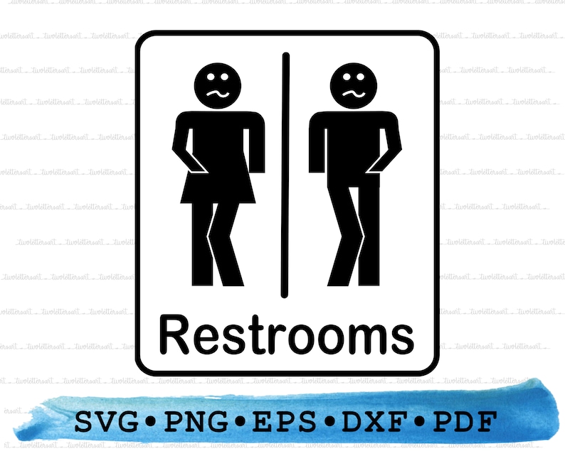 Restroom Sign Humor Humour Svg, Female Male Restroom Svg, Toilet Sign ...