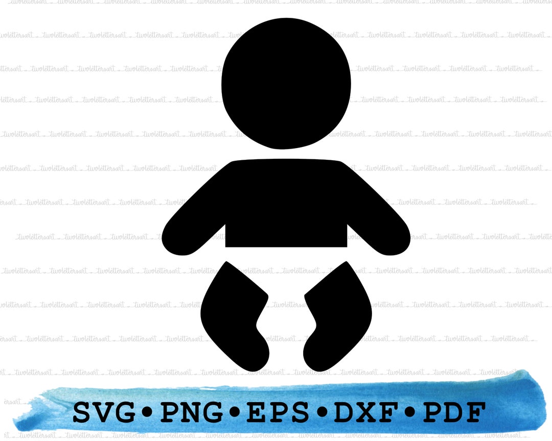 Baby in Nappy Svg, Pictogram Silhouette, Baby Shower Newborn Toddler ...