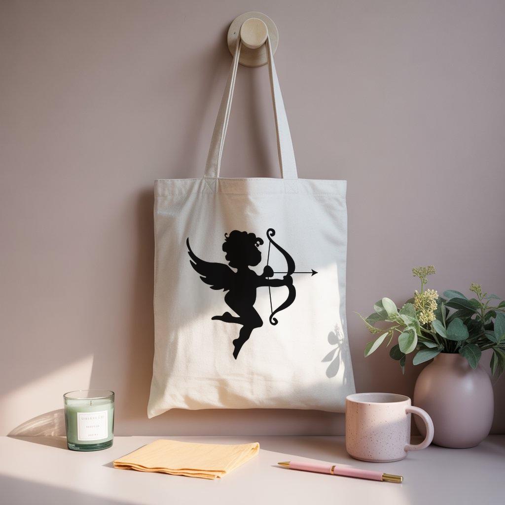 Silueta de Cupido con arco y flecha (SVG, PNG, DXF, PDF, EPS): archivo ...