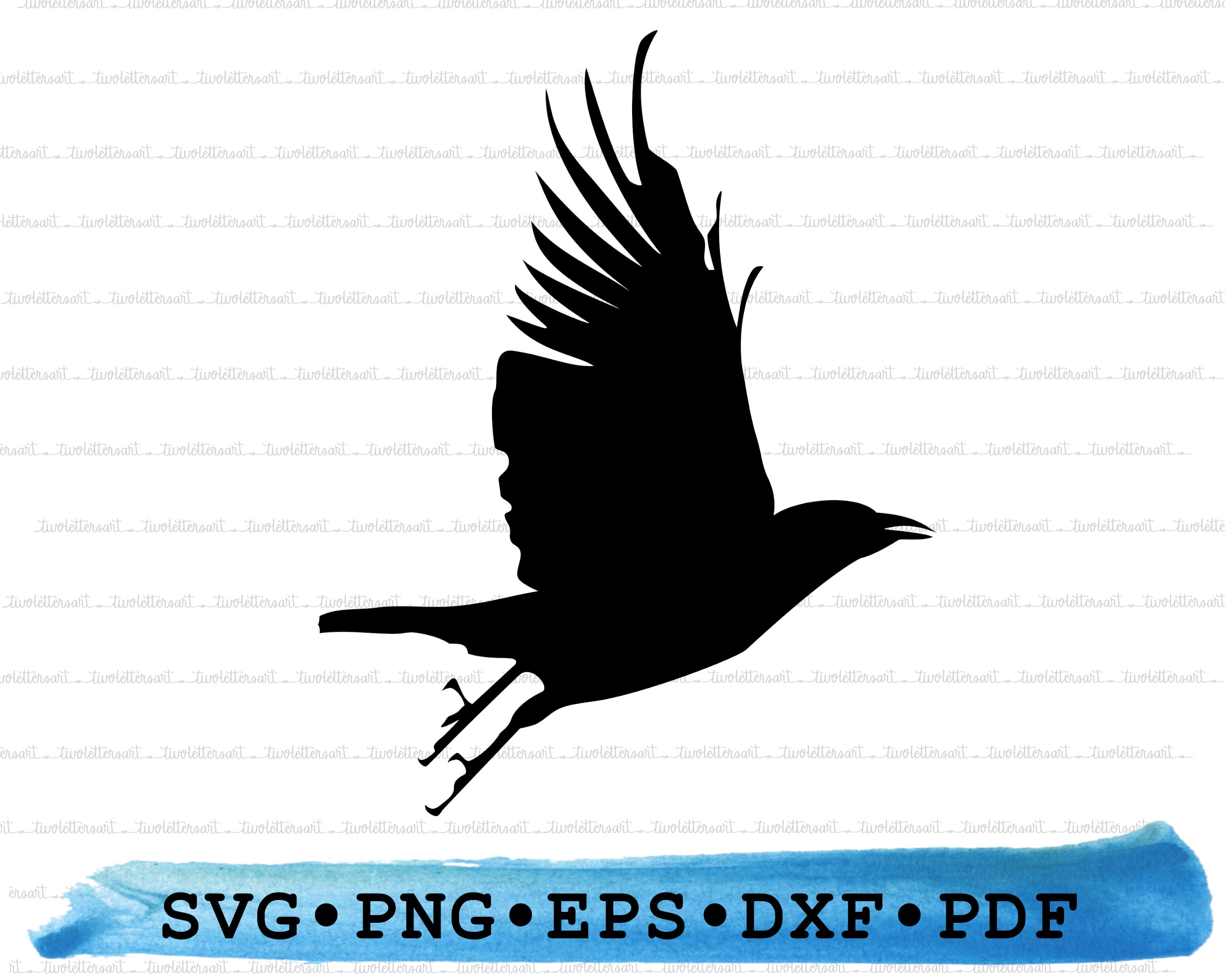 Flying Crow Silhouette, Flying Crowsvg, Flying Crowpng, Flying Crowcut ...