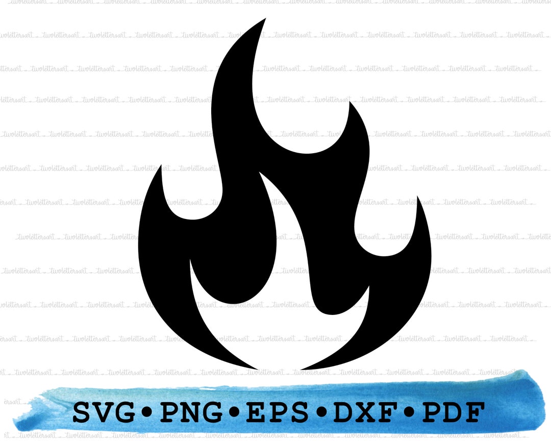 Fire Silhouette SVG PNG DXF Pdf Eps – Flame Icon for Cricut Crafts ...