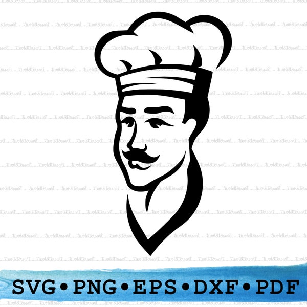 Outline Chef Svg - Etsy