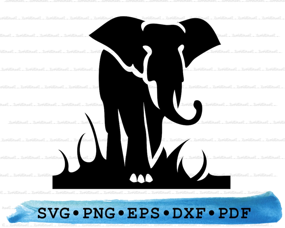Majestic Elephant Svg Dxf Png Eps Pdf – Safari Silhouette Cut File ...