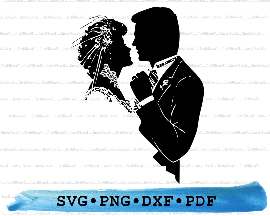 Bride Groom Svg, Wedding Silhouette, Marriage Celebration Cricut ...