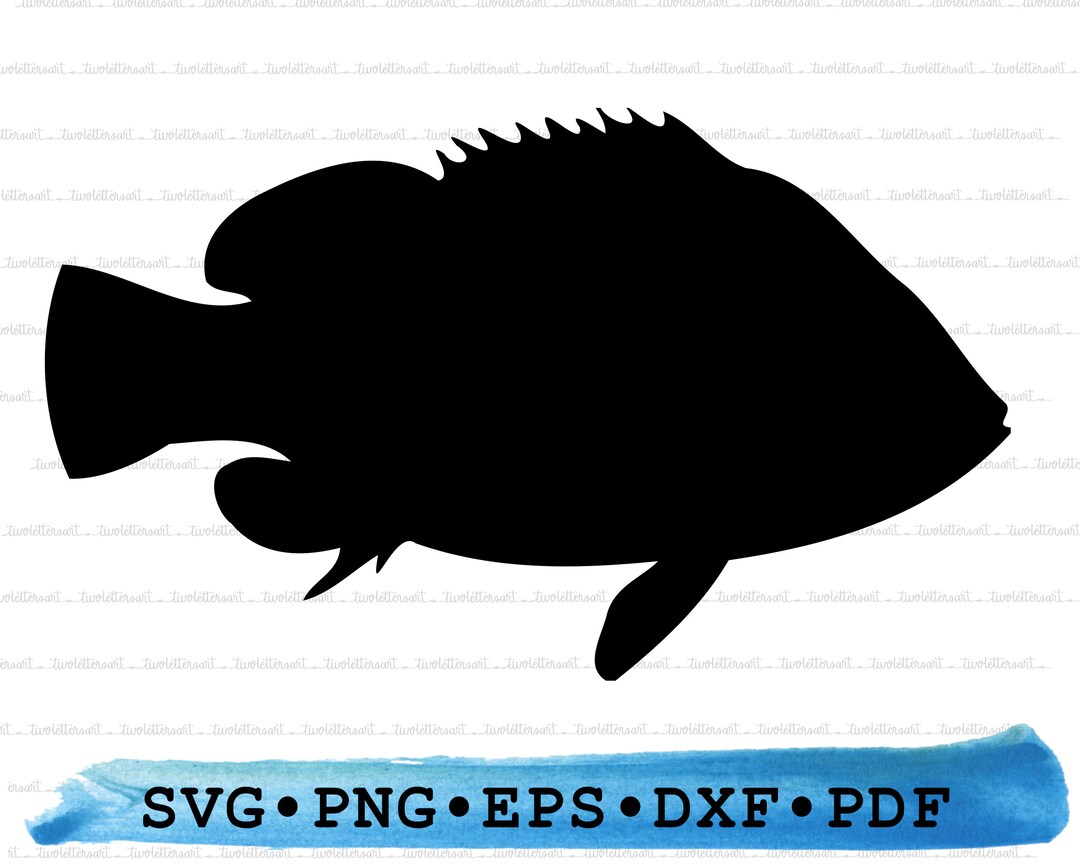Black Banded Sea Perch Silhouette, Sea Perch Svg, Sea Perch Png, Sea ...