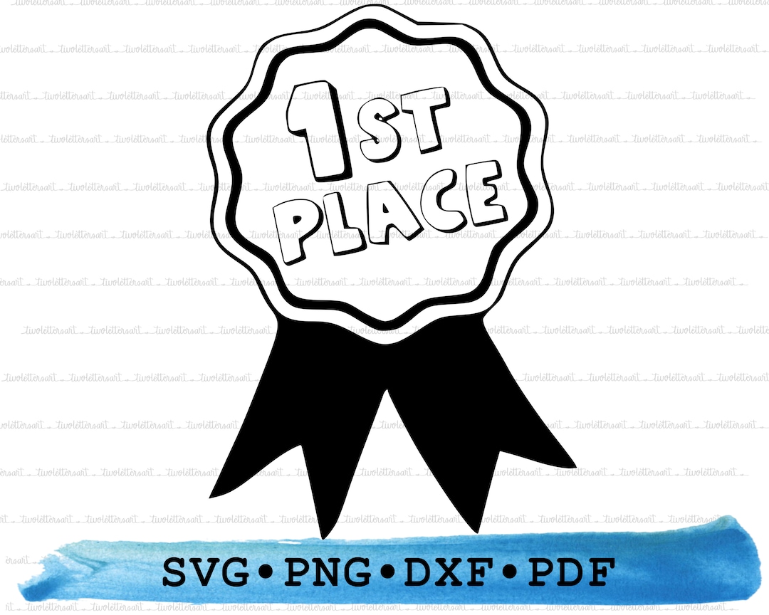 First Place Ribbon Silhouette SVG PNG DXF Pdf – 1st Prize Icon Cricut ...