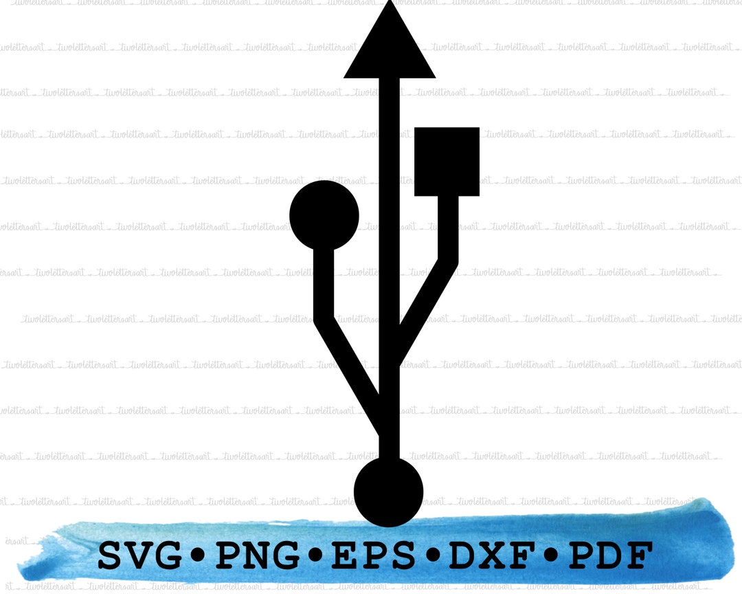 Usb Symbol Silhouette, Usb Symbol Svg, Usb Symbol Png, Usb Icon Cricut ...
