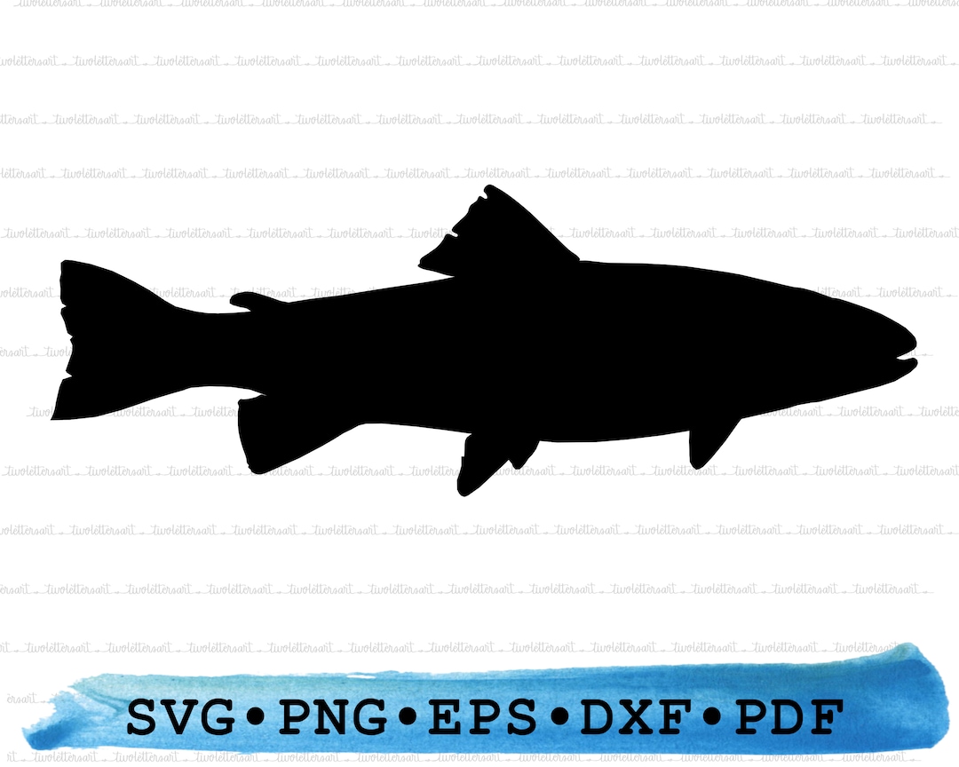Trout Svg Dxf Png Eps Pdf – Fish Silhouette Cut File Cricut, Wildlife ...