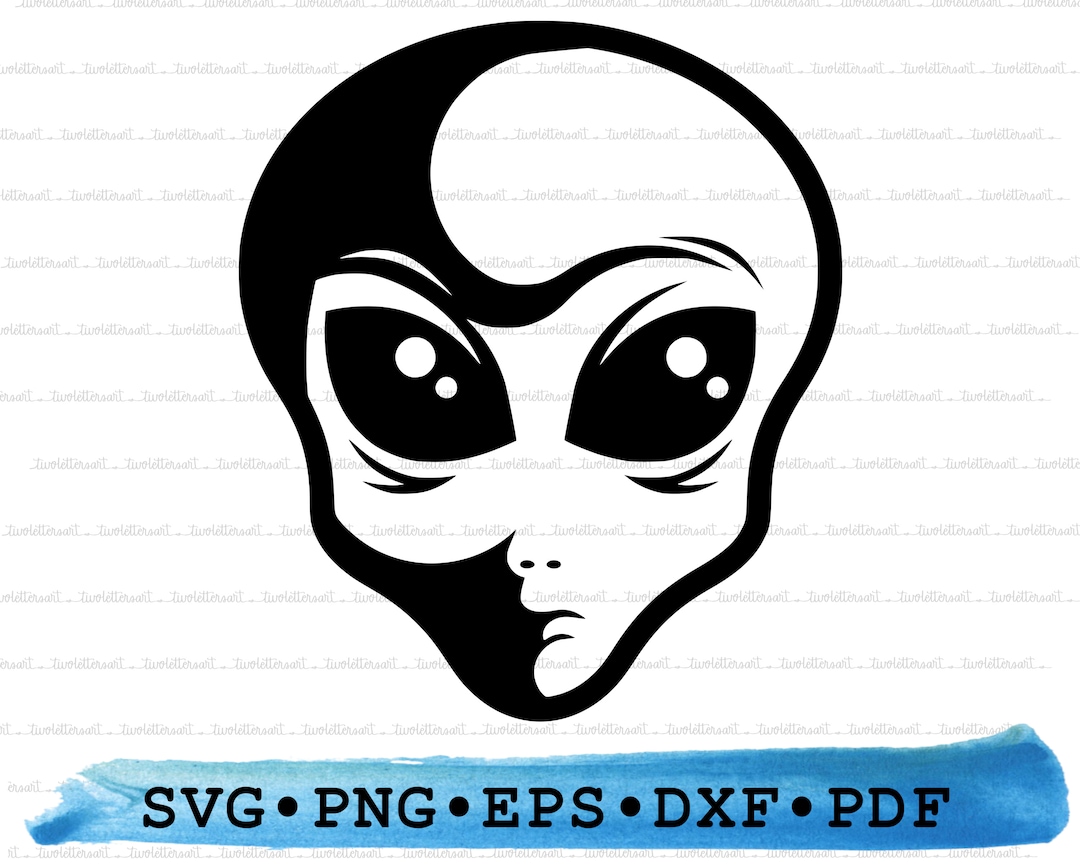 Alien Face Svg, Alien Head Silhouette, Martian Cricut Transparent ...