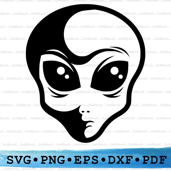 Alien Head Face Svg - Etsy