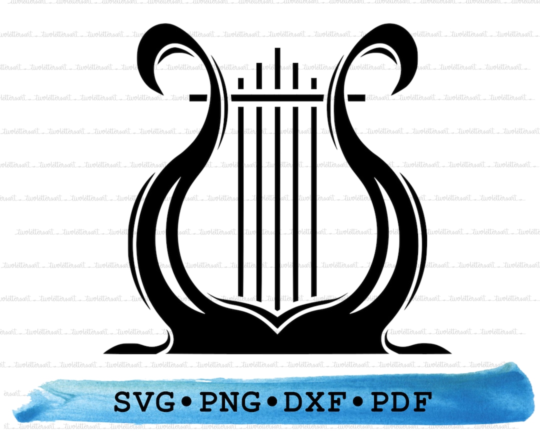 Lyre Svg, Harp Silhouette, Musical String Instrument Music Cricut ...
