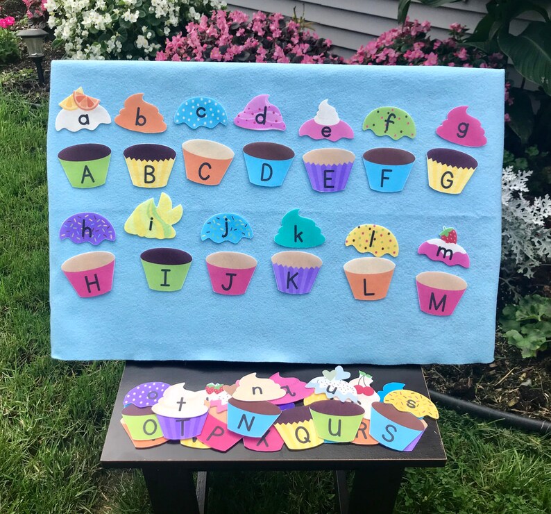 Alphabet Matching Felt Alphabet Cupcake Matching - Etsy