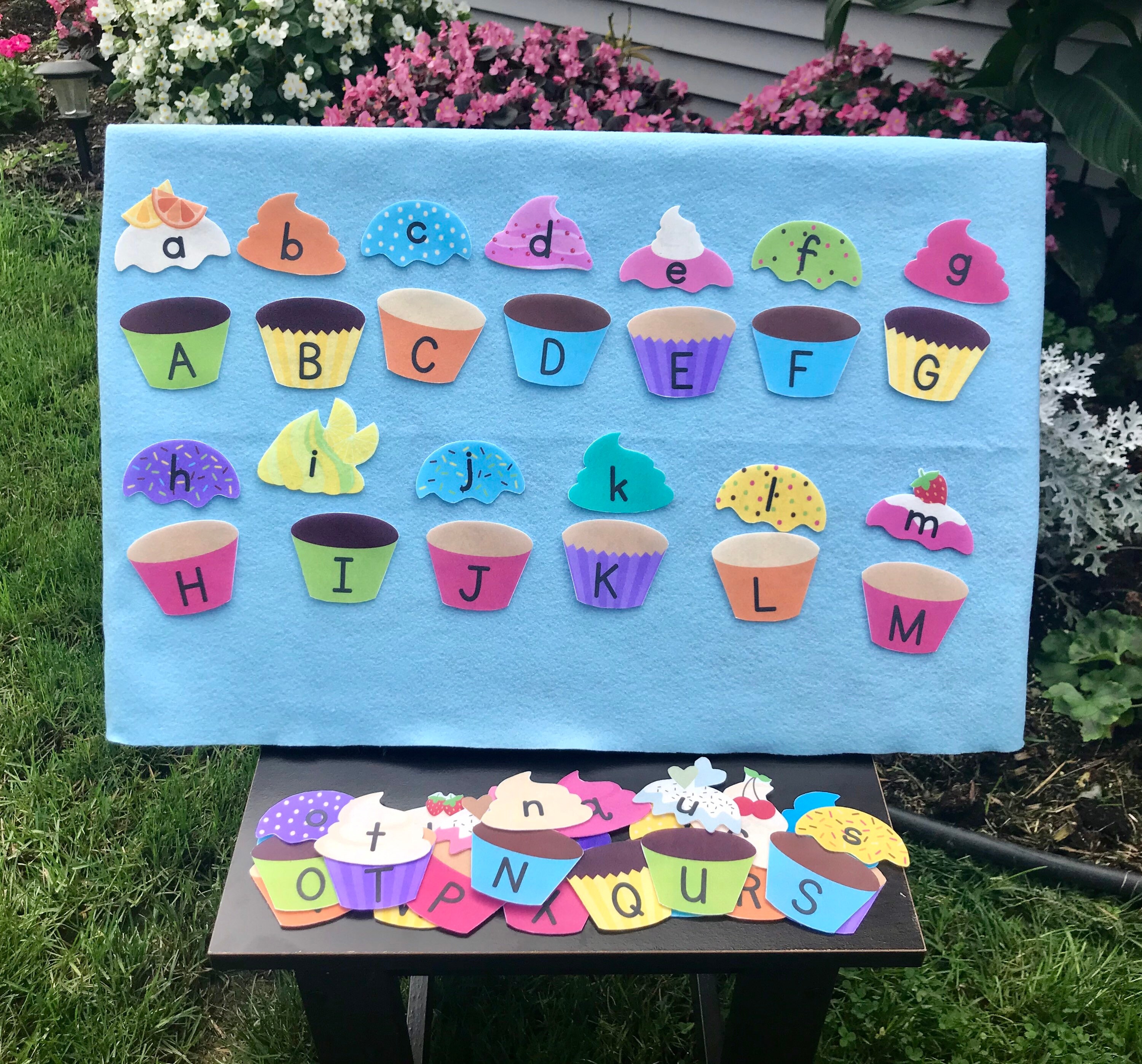 Alphabet Matching Felt Alphabet Cupcake Matching | Etsy