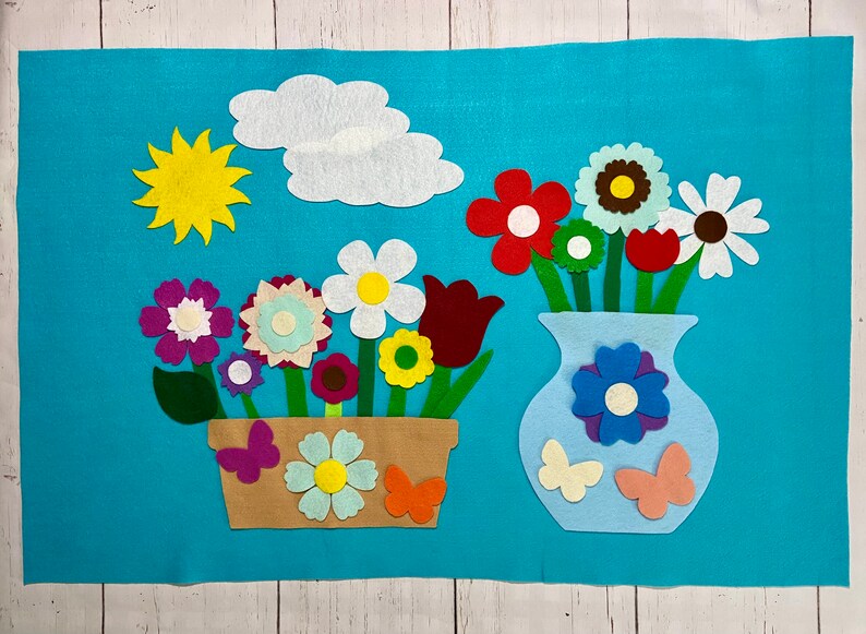 Felt Board Activity Flannel Board Spring Flowers Garden | Etsy