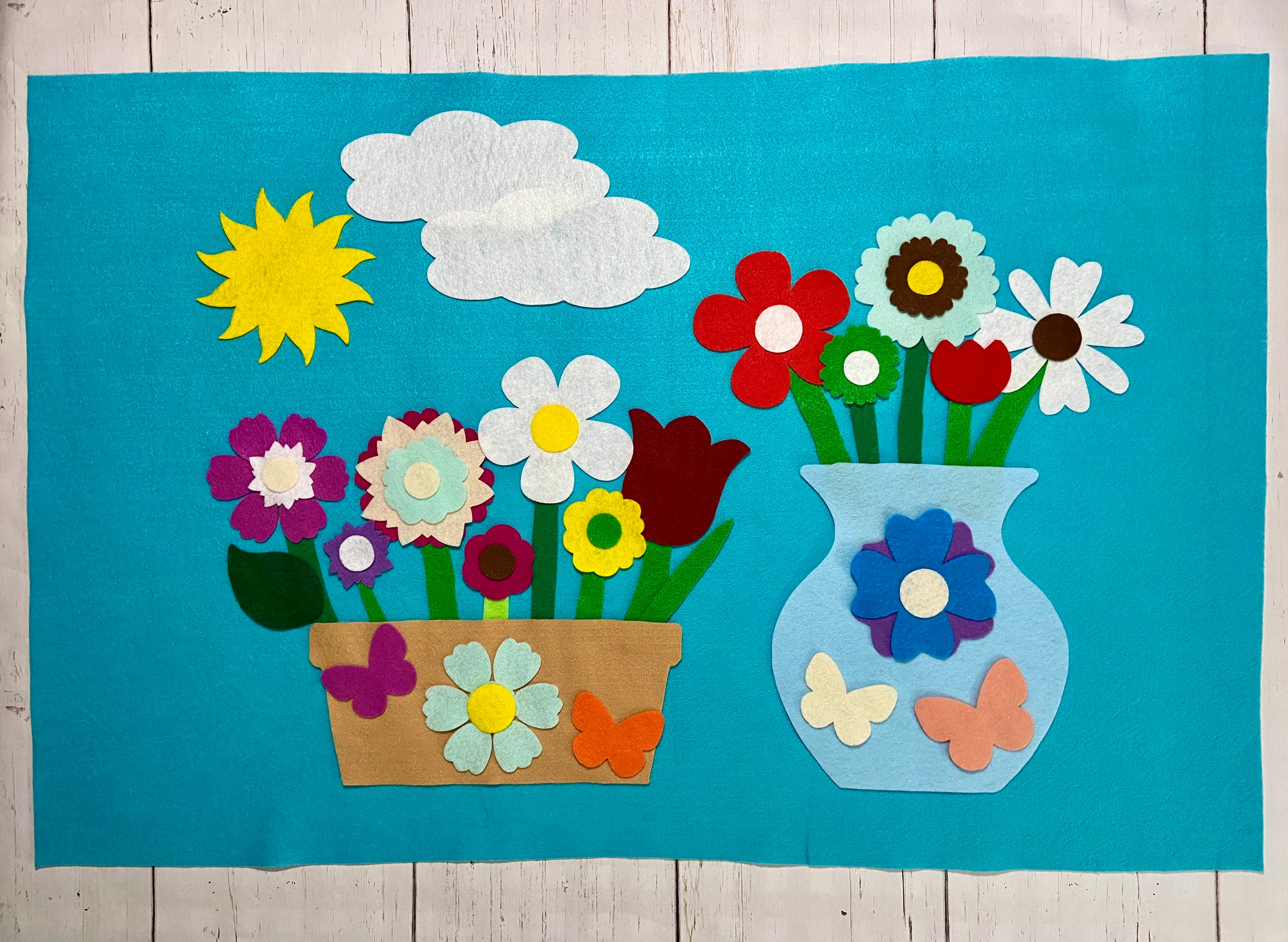 Felt Board Activity Flannel Board Spring Flowers Garden | Etsy