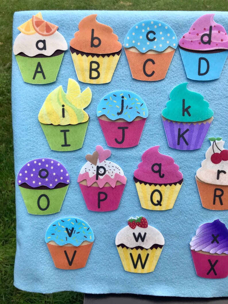 Alphabet Matching Felt Alphabet Cupcake Matching - Etsy