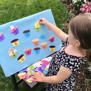 Alphabet Matching Felt Alphabet Cupcake Matching - Etsy