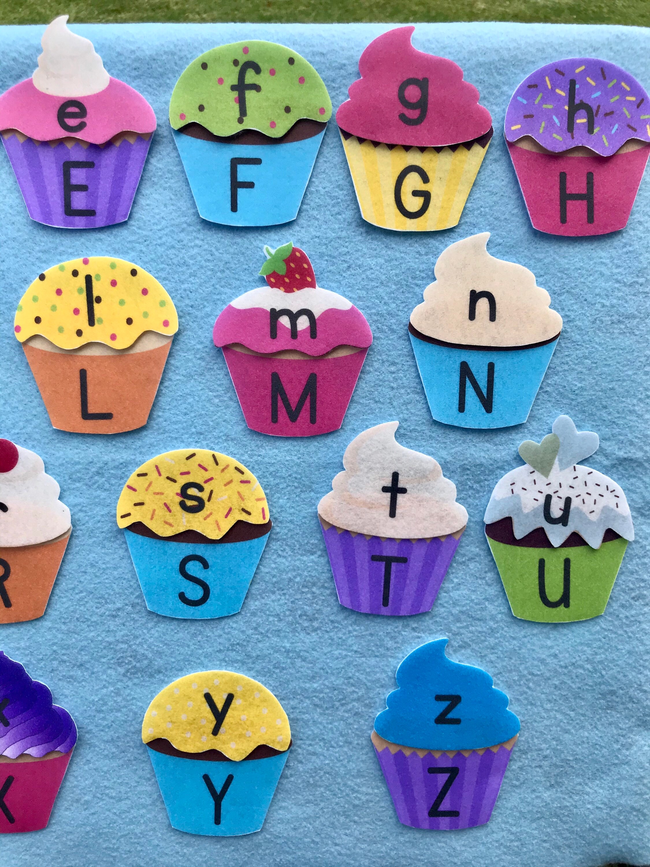 Alphabet Matching Felt Alphabet Cupcake Matching | Etsy