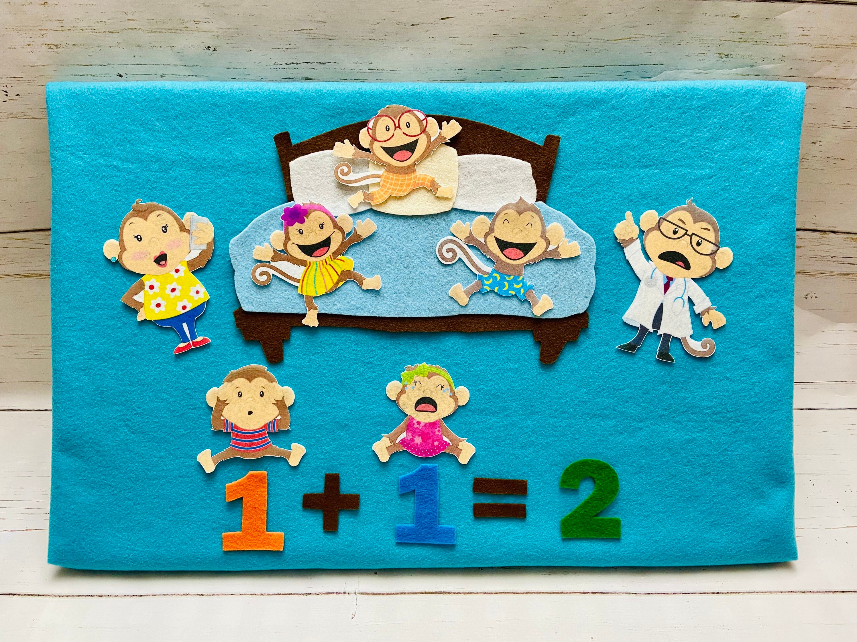 5 Little Monkeys Jumping on the Bed Felt Set Flannel Board | Etsy