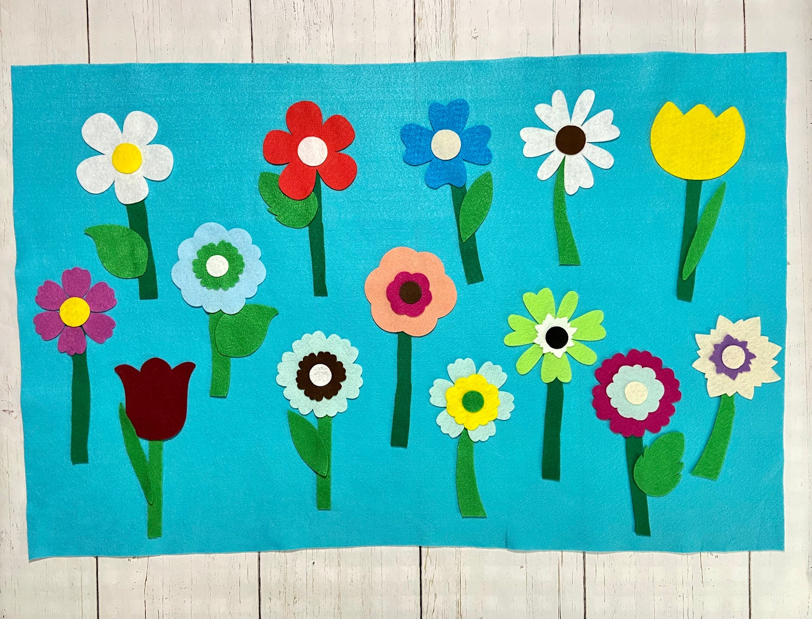 Felt Board Activity Flannel Board Spring Flowers Garden | Etsy