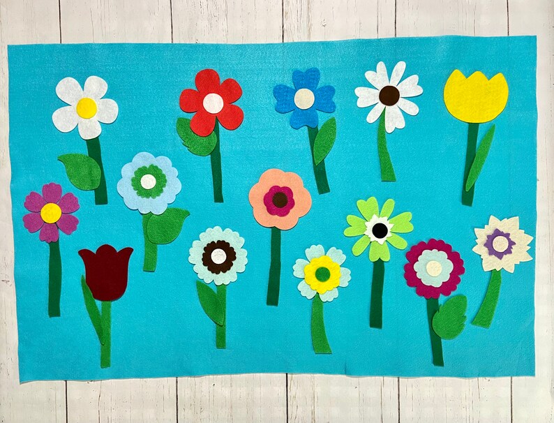 Felt Board Activity Flannel Board Spring Flowers Garden | Etsy