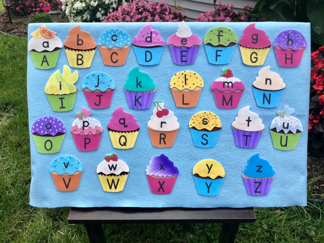 Alphabet Matching Felt Alphabet Cupcake Matching - Etsy