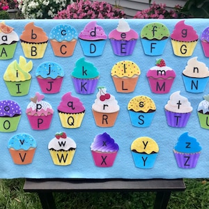 Alphabet Matching Felt Alphabet Cupcake Matching - Etsy