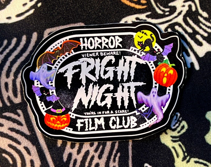 Fright Night Horror Film Club Retro Halloween Sticker - Etsy