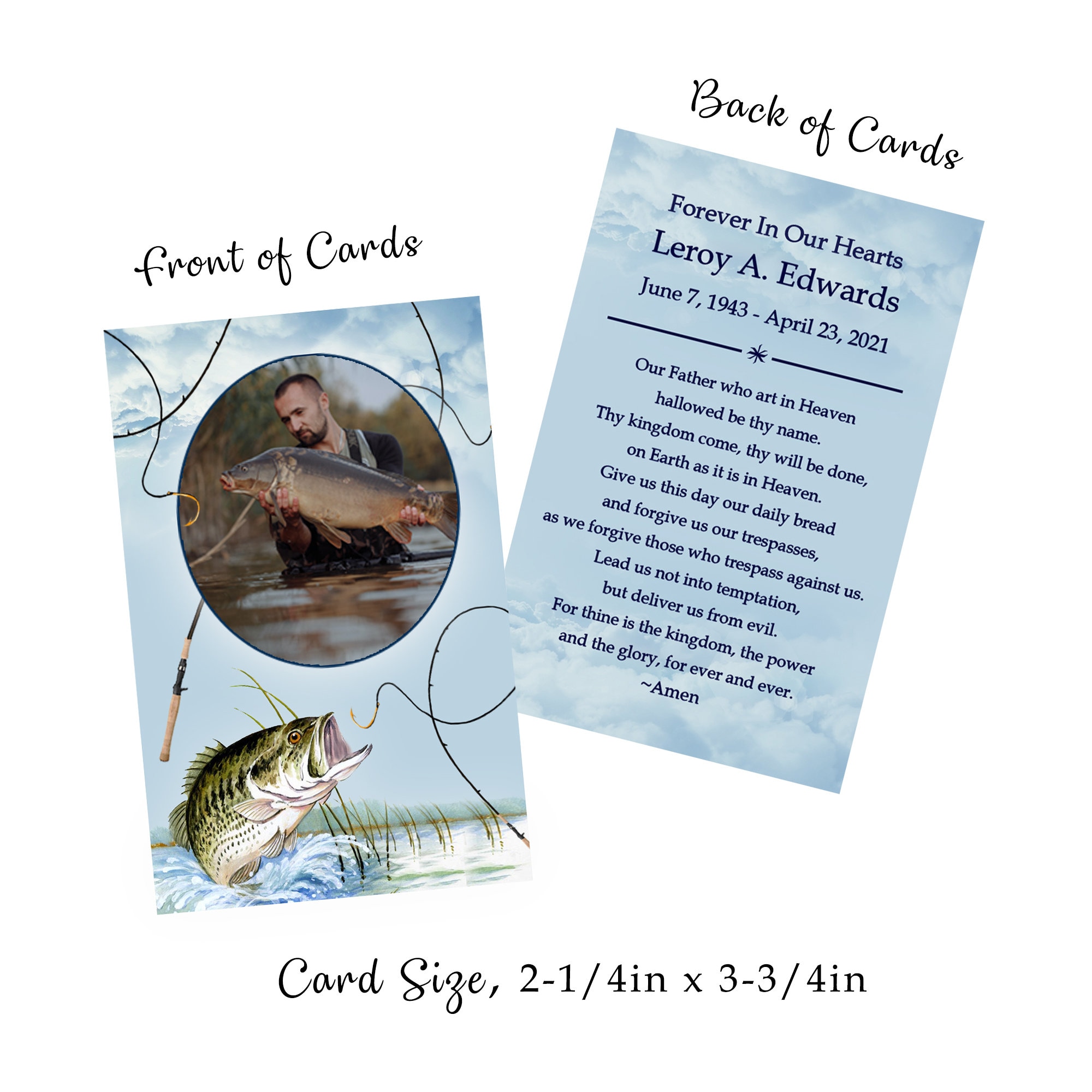 Fishing in Heaven Memorial Cards | Funeral Card | Sympathy Cards ...