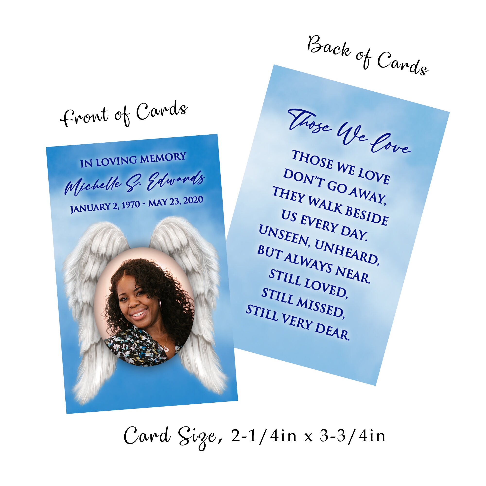 Angel Wings Memorial Cards | Heavenly Wings | Funeral Cards | Sympathy ...