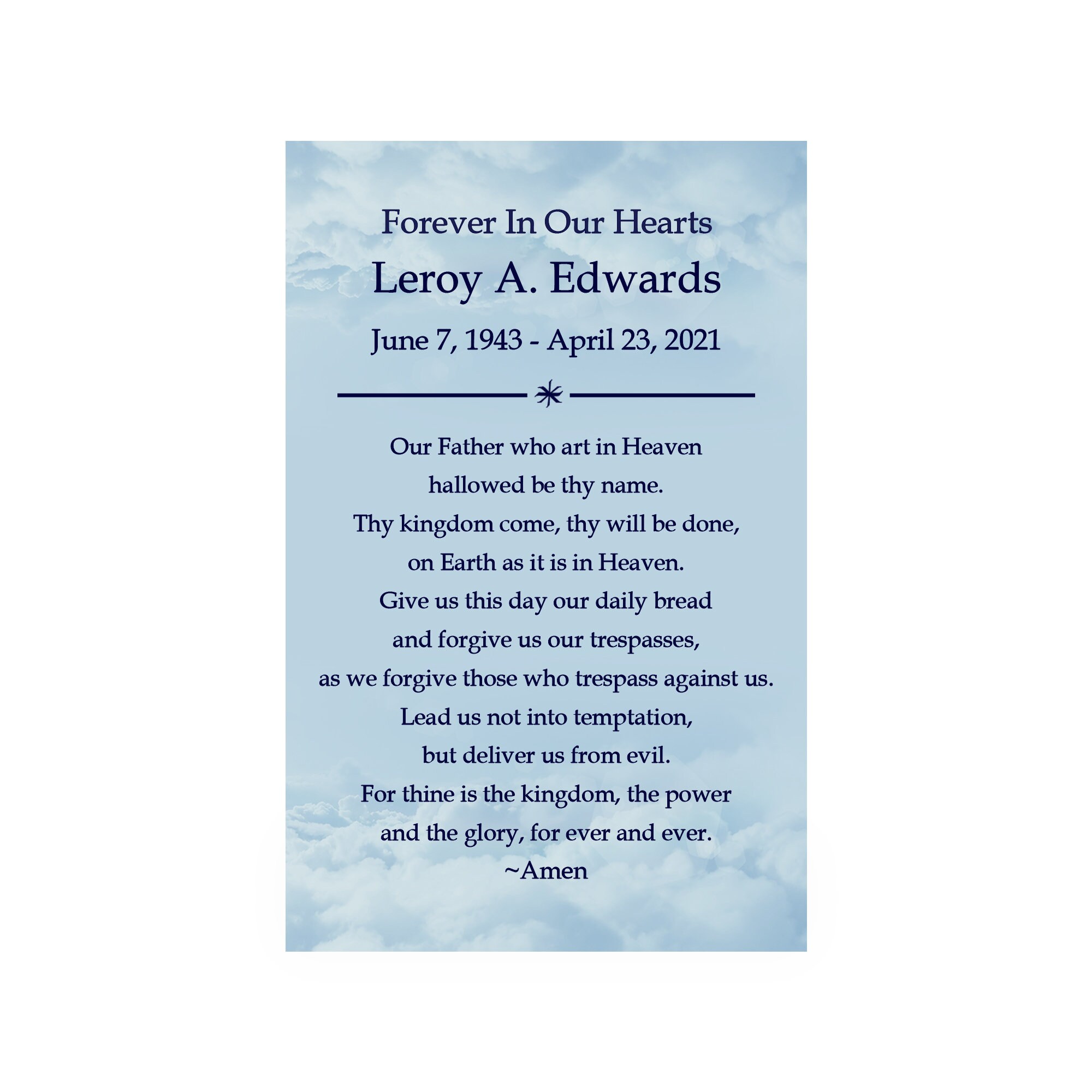 Fishing in Heaven Memorial Cards | Funeral Card | Sympathy Cards ...