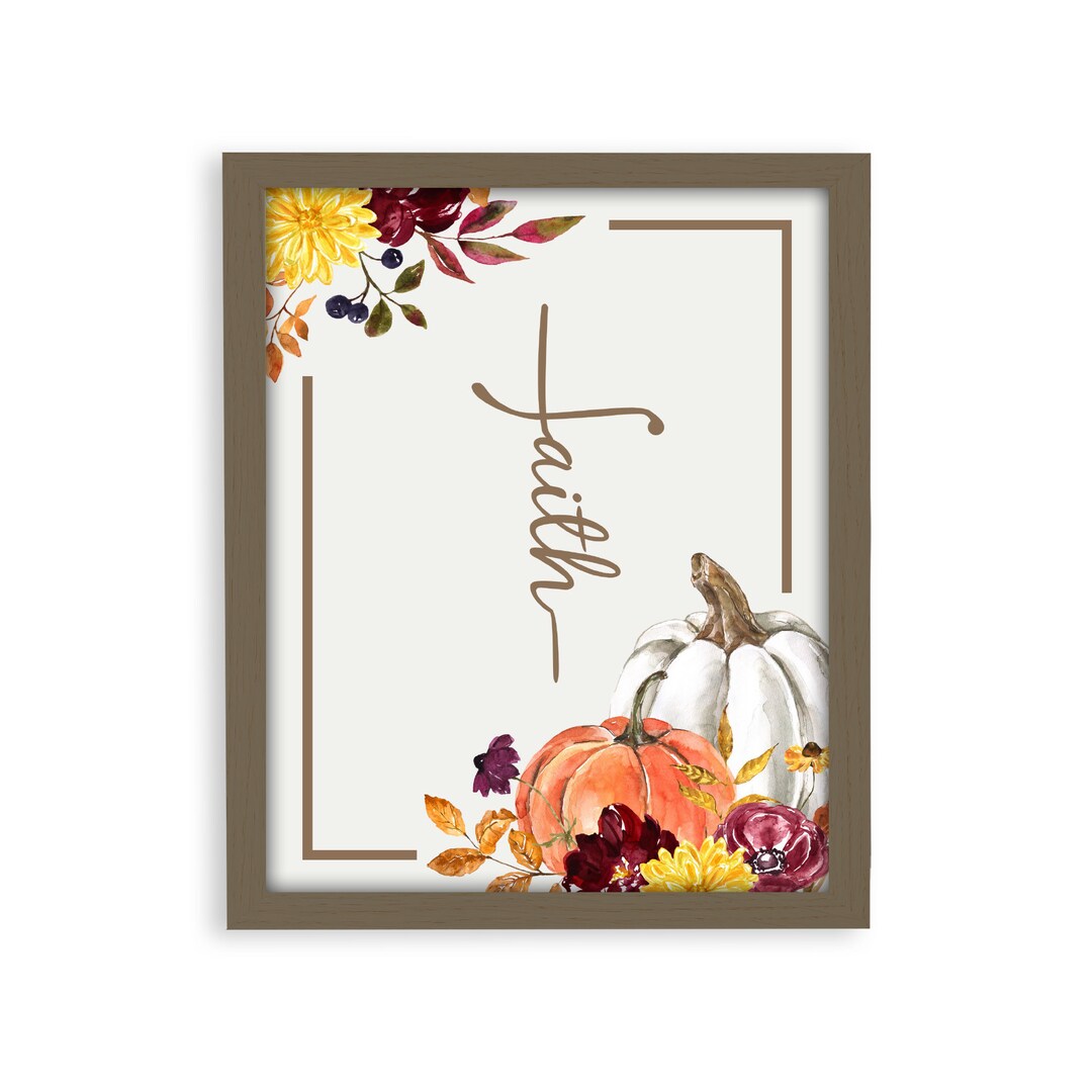 Faithful Fall Wall Art Fall Theme Wall Art Decorative Saying Printable ...