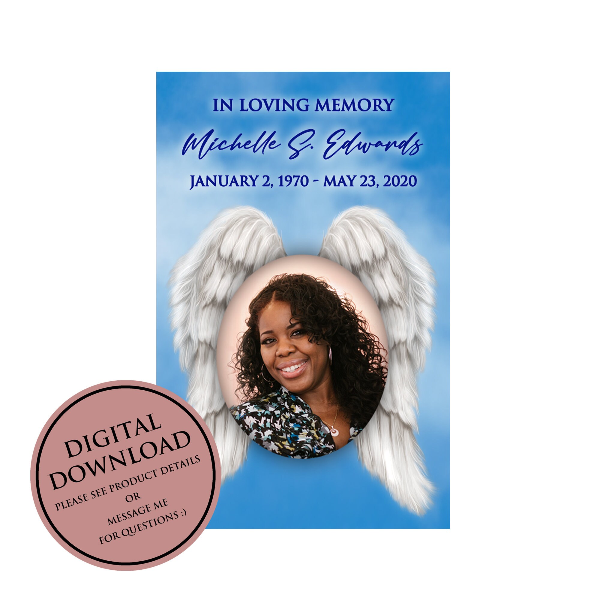 Angel Wings Memorial Cards | Heavenly Wings | Funeral Cards | Sympathy ...