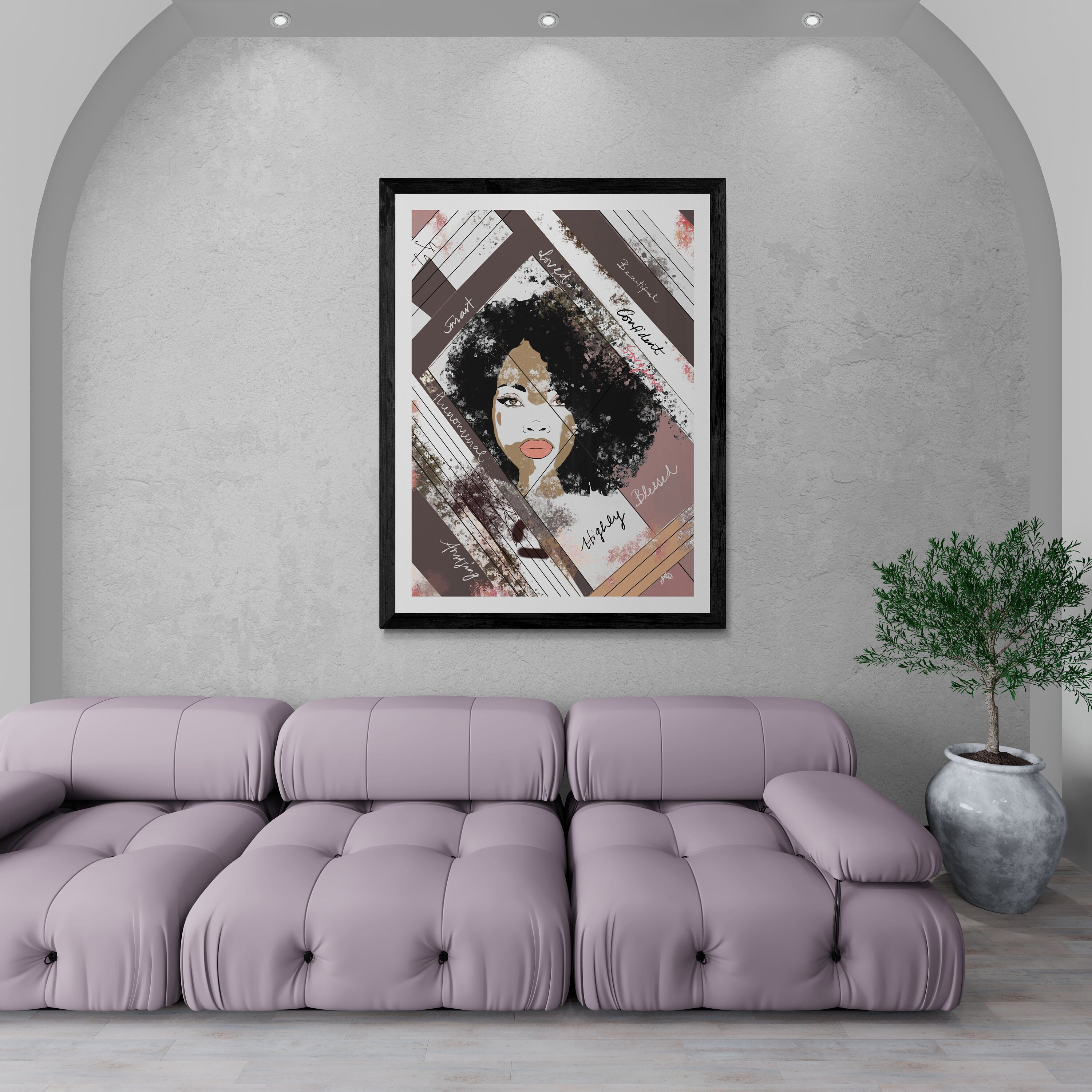 Stush Art Collection Beautiful Woman Contemporary Framed - Etsy